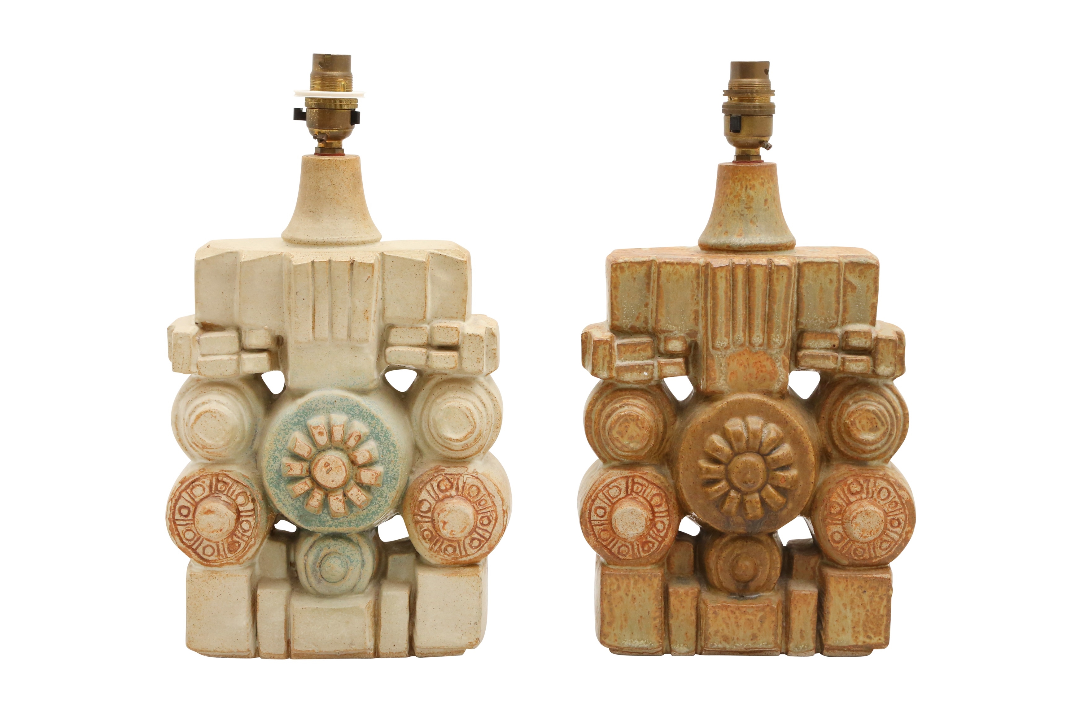 Bernard Rooke | a pair of studio pottery stoneware table lamp bases of ...