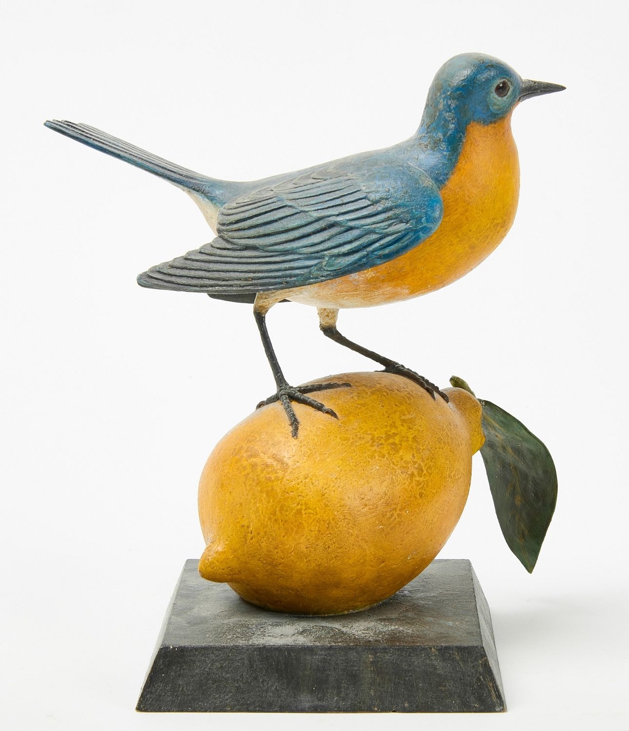 Frank Finney | Folk art bluebird on a lemon | MutualArt