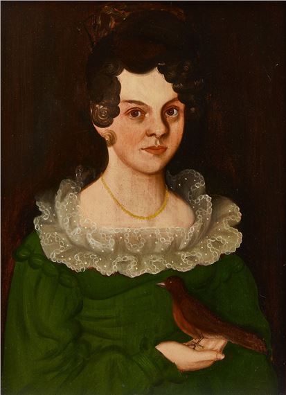 Thomas Ware | Portrait of a girl with a bird in her hand | MutualArt