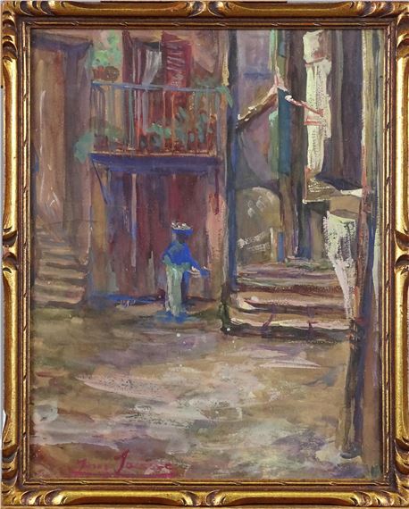 Joseph Lacasse | Ruelle animée | MutualArt