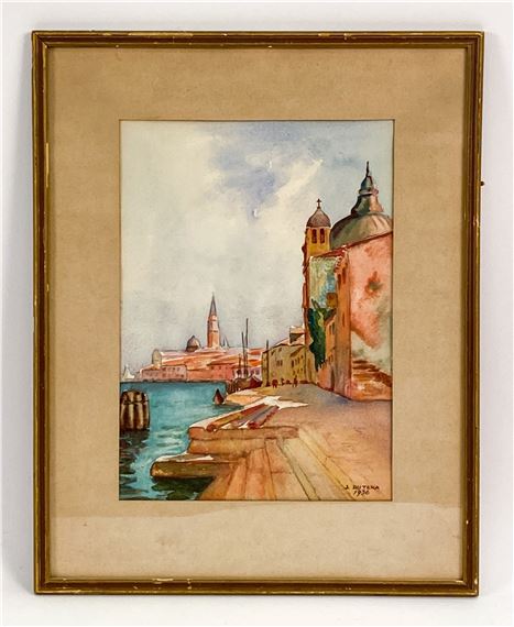 J. Butera | J. BUTERA 1936 EUROPEAN SCENE WATERCOLOR (1936) | MutualArt