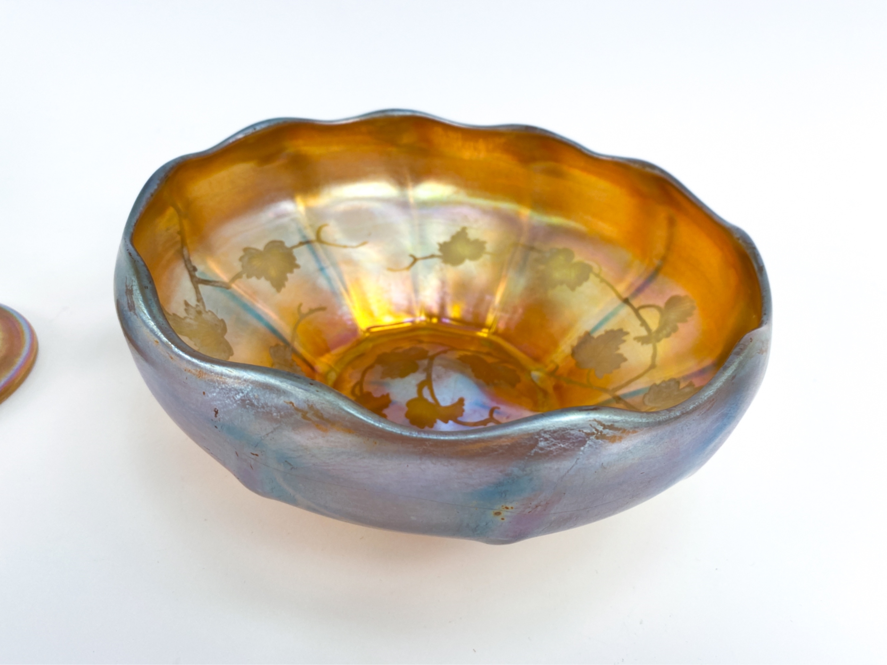Louis Comfort Tiffany | (2) LOUIS COMFORT TIFFANY IVY MOTIF FAVRILE ...