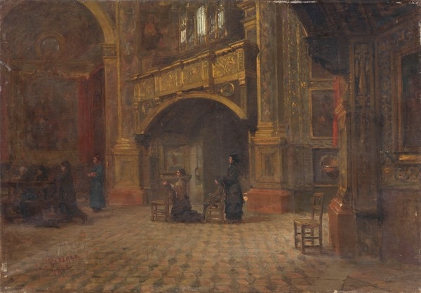 Leonardo Bazzaro | Interno dell'Incoronata (1880) | MutualArt