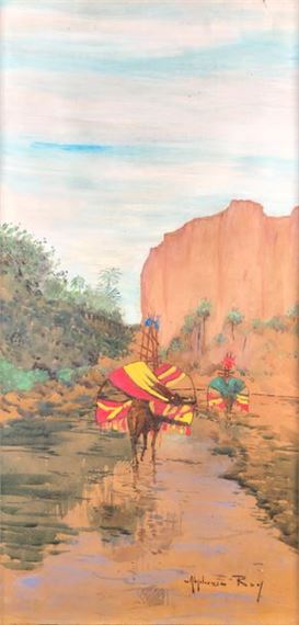 Alphonse Rey | Caravan at the ford. | MutualArt