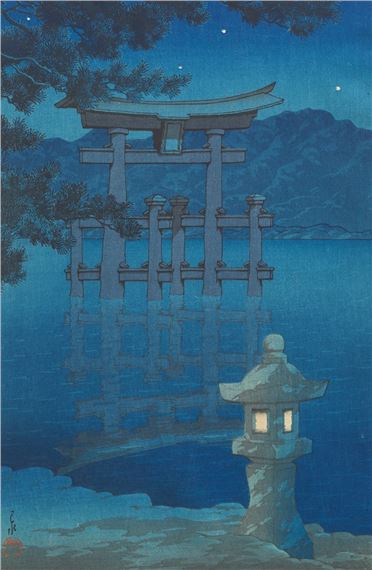 Hasui Kawase | Starlit Night - Miyajima Shrine from Souvenirs of ...