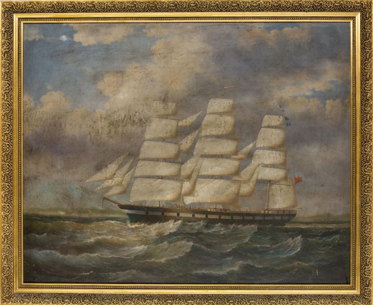 George Mears | Barque under full sail in choppy waters | MutualArt