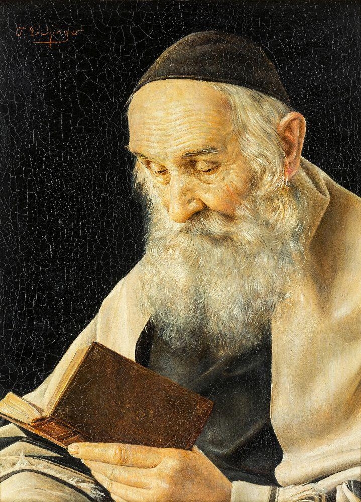 Otto Eichinger | Portrait of a Rabbi reading a book | MutualArt