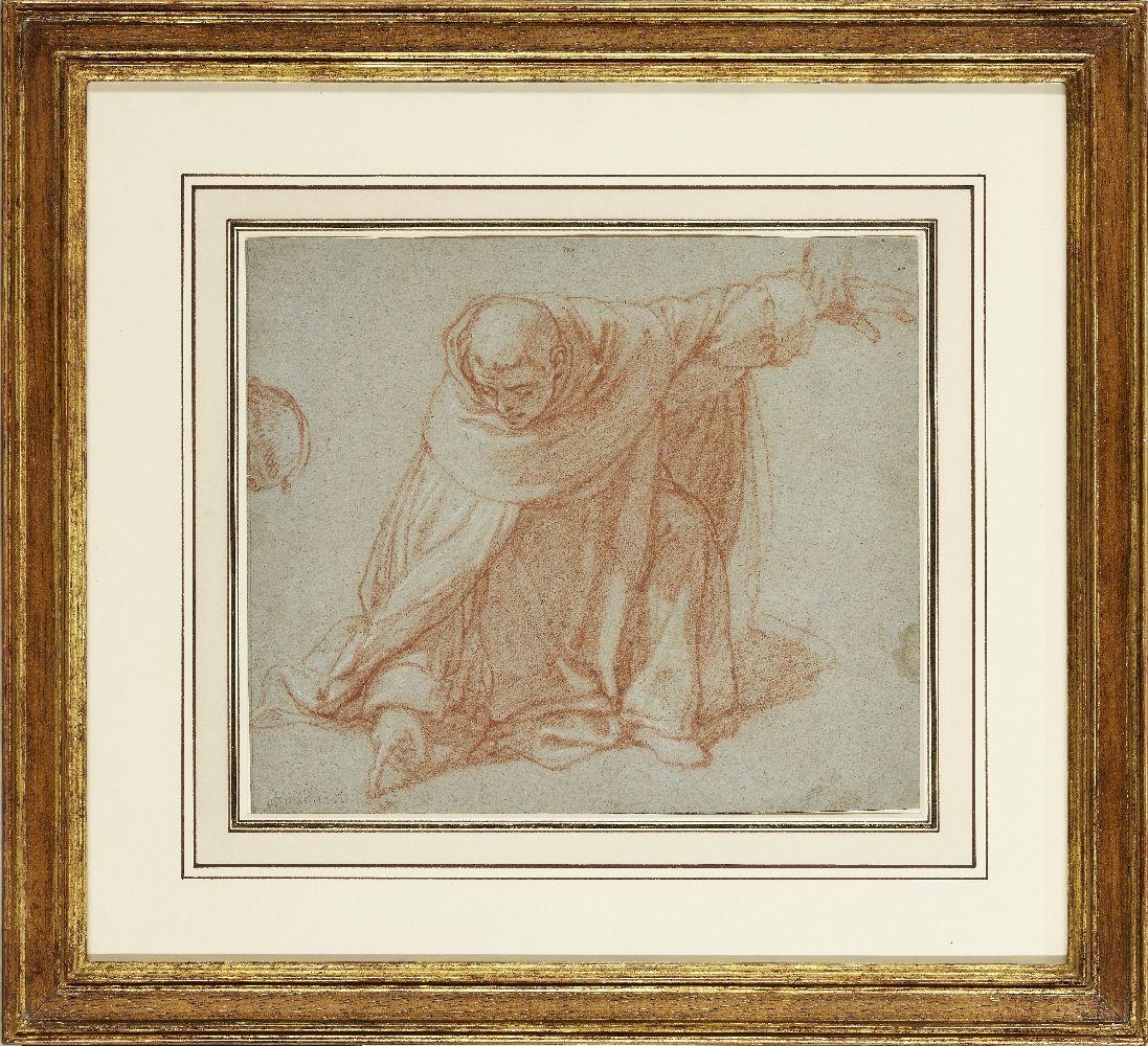 Bartolomeo Cesi | St Peter Martyr writing on the ground (1612) | MutualArt
