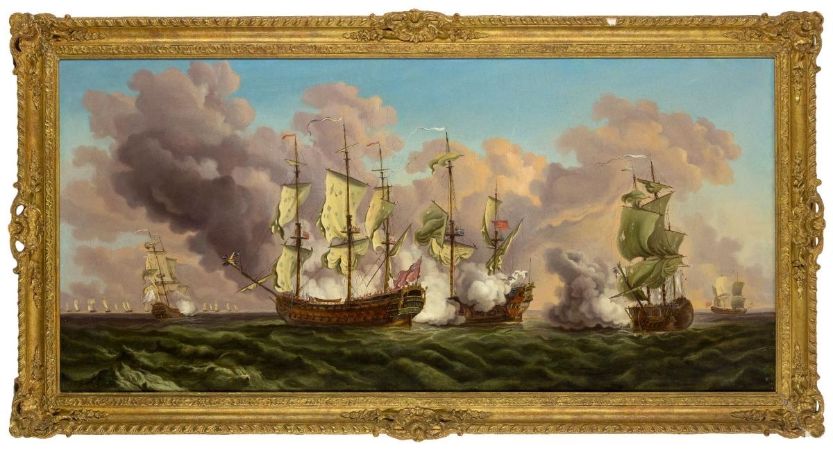 Thomas Whitcombe | A naval engagement | MutualArt