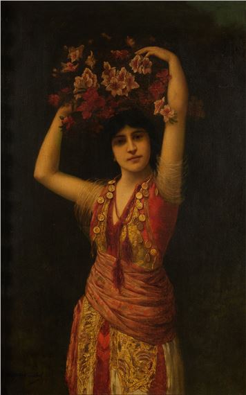 Jean Joseph Benjamin Constant | Woman with Basket | MutualArt