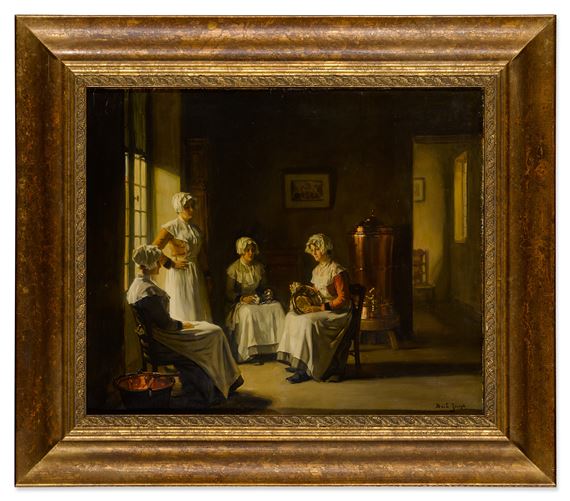Joseph Bail | An Interior with Women Polishing Copper | MutualArt