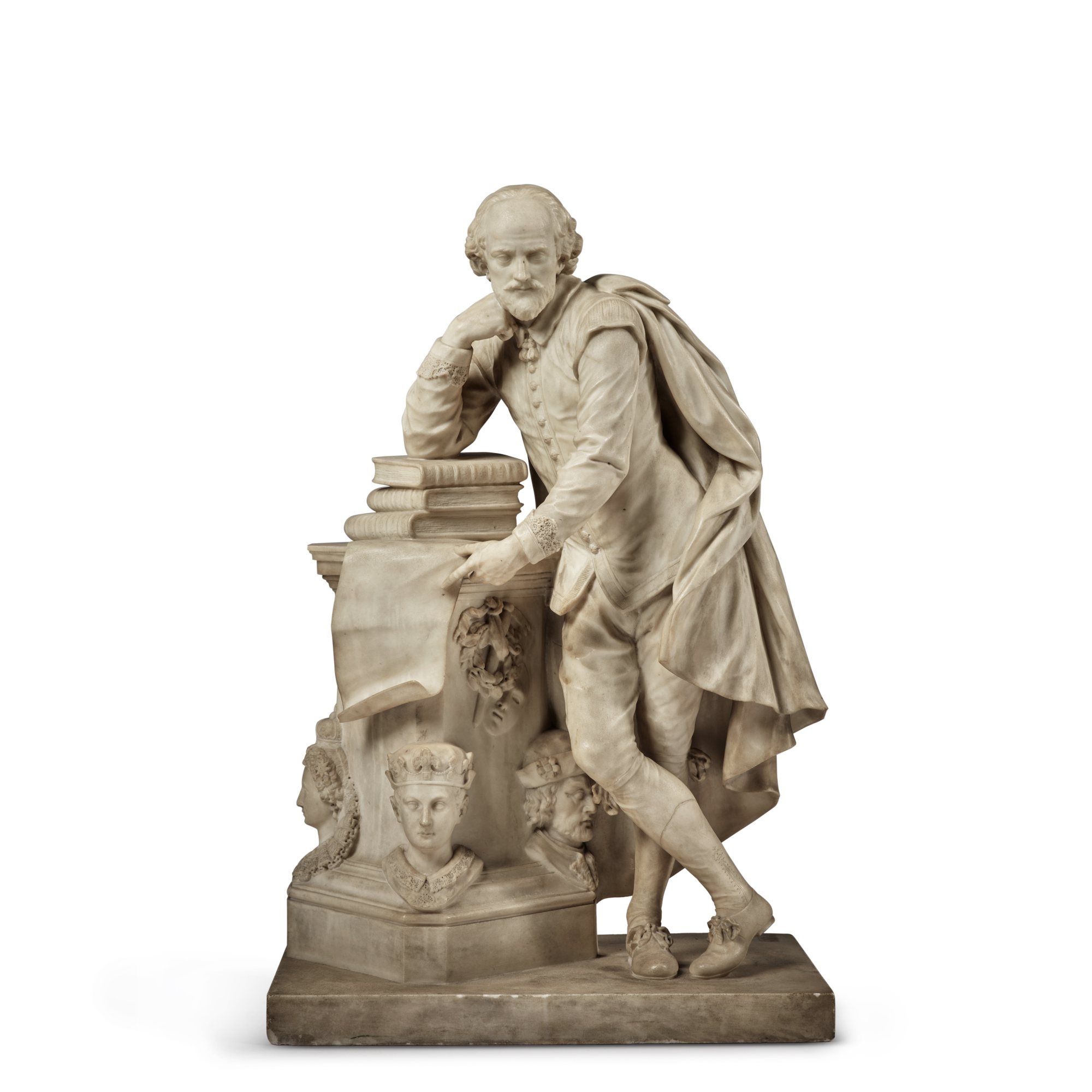 British School, 19th Century | Marble Figure of Shakespeare Leaning on ...