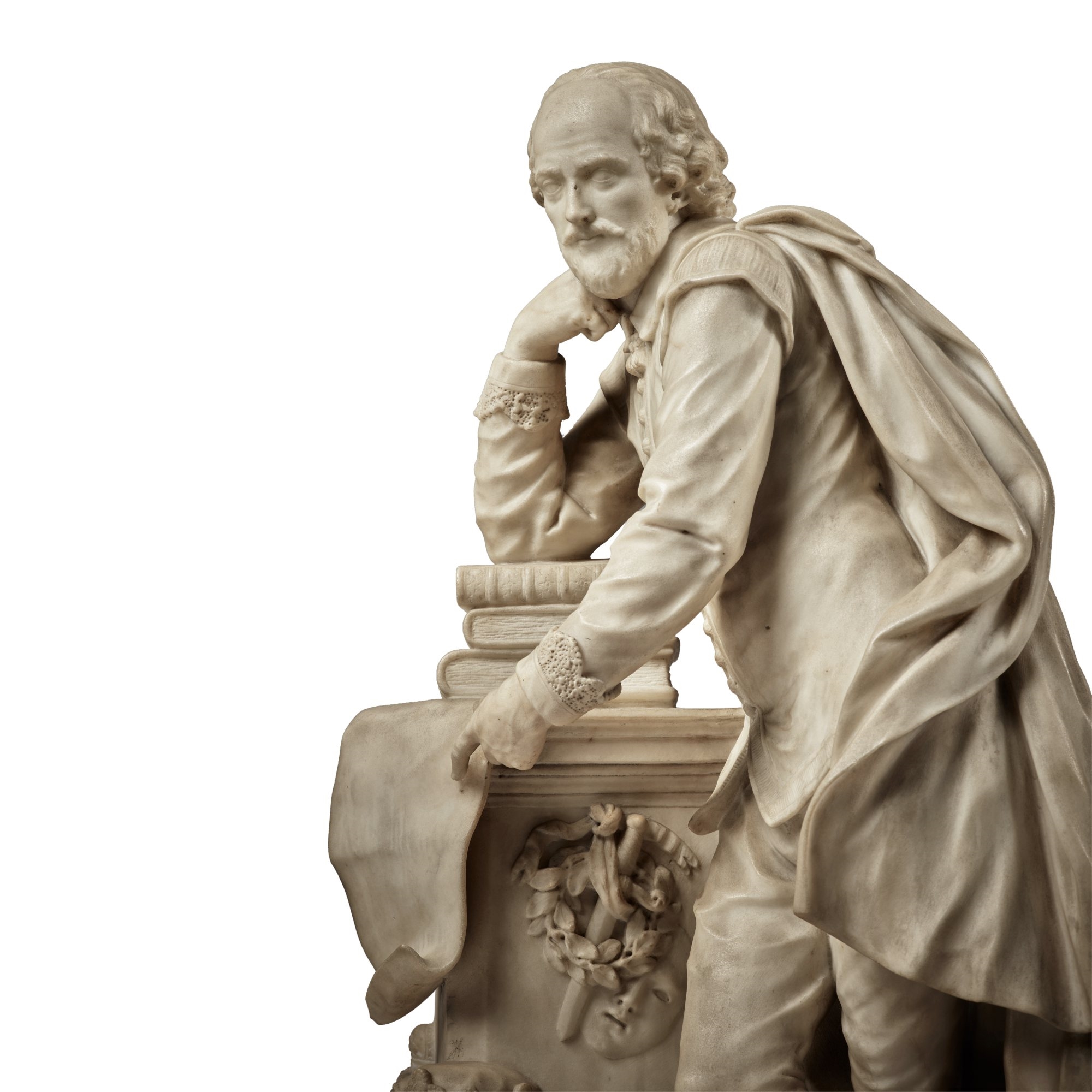 British School, 19th Century | Marble Figure of Shakespeare Leaning on ...