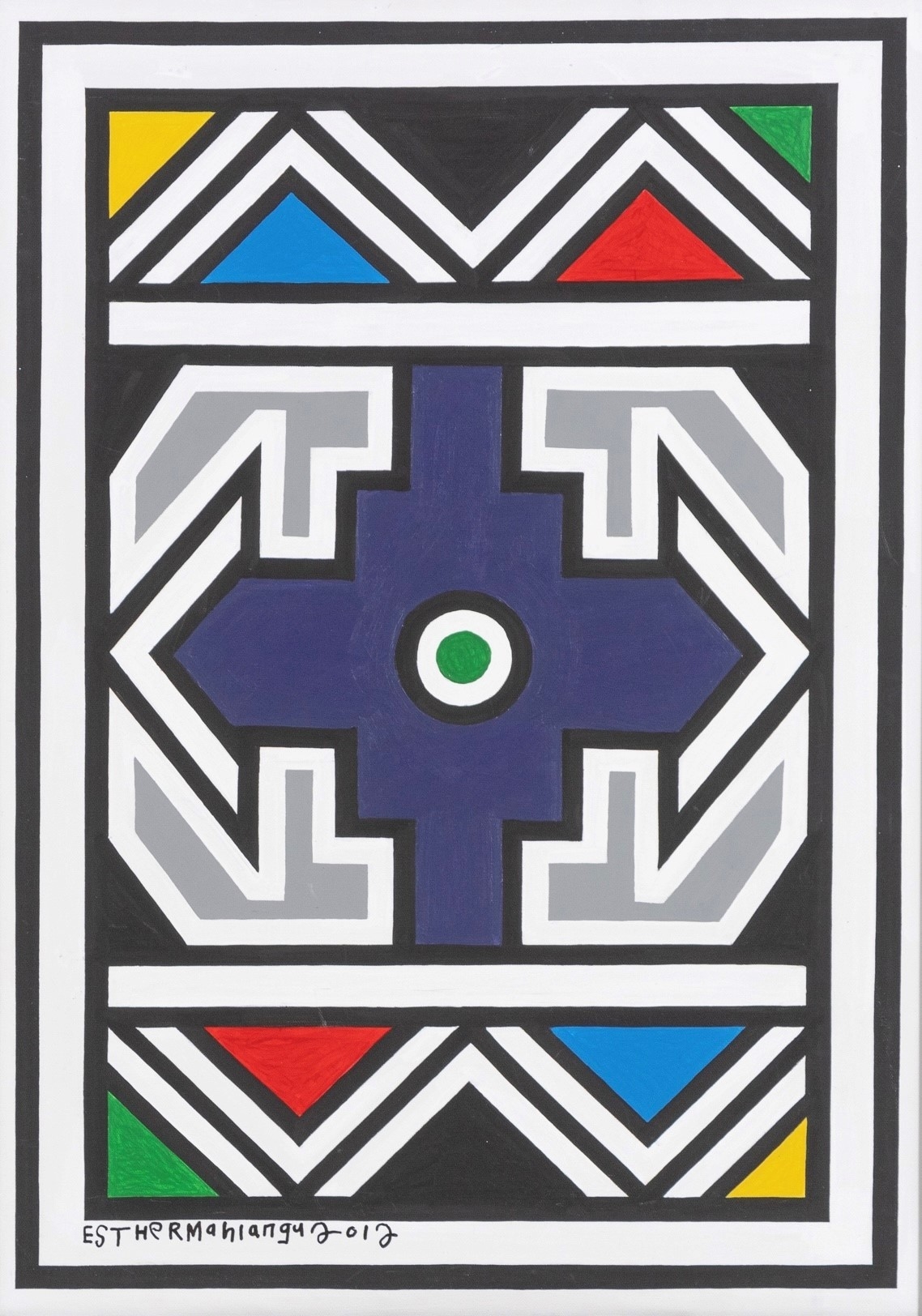 Esther Mahlangu | NDEBELE PATTERN (2012) | MutualArt