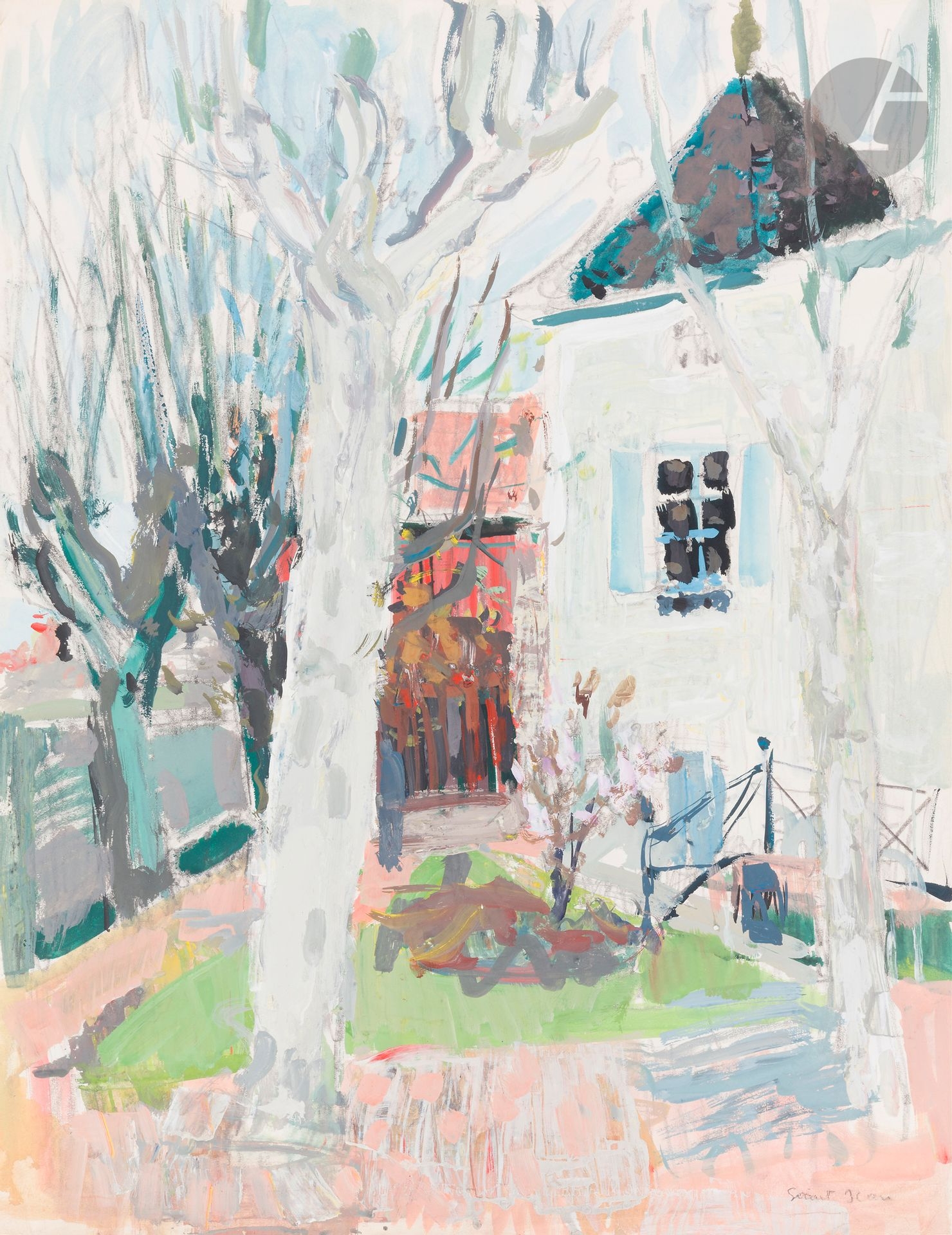 Marcel Saint-Jean | The Garden - The Blue Shutters - Landscape | MutualArt