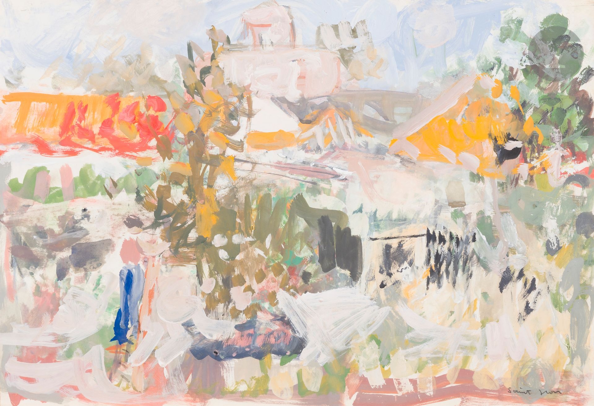 Marcel Saint-Jean | The Garden - The Blue Shutters - Landscape | MutualArt
