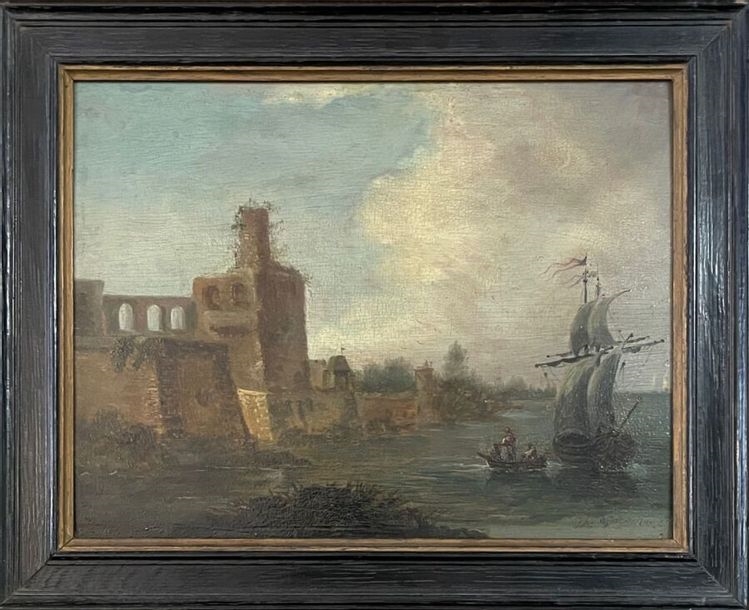 French School, 19th Century | Animated Coastal Landscape (1800) | MutualArt