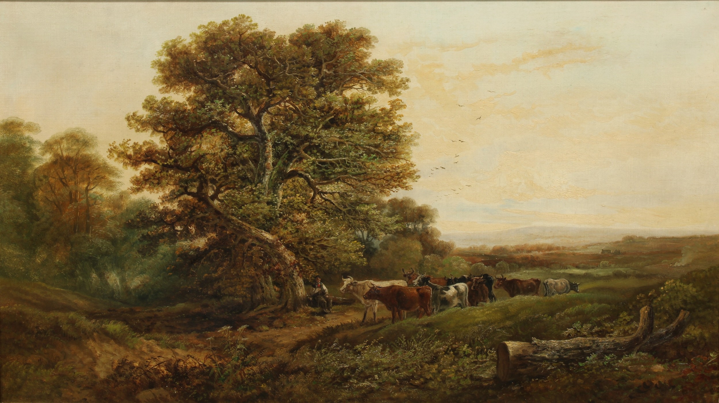 John Joseph Barker | Cattle and Drover in a Landscape | MutualArt