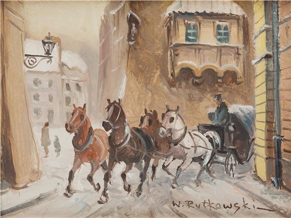 Włodzimierz Rutkowski | Dorożka na warszawskiej starówce | MutualArt