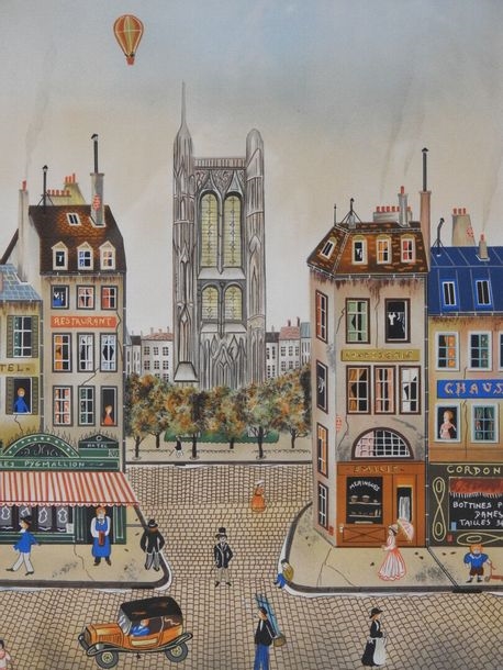 Eugene Valentin Latour | View of the Eiffel Tower and the Saint-Jacques ...