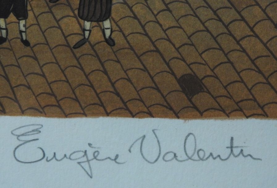 Eugene Valentin Latour | View of the Eiffel Tower and the Saint-Jacques ...