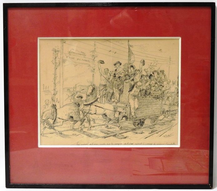 Adolphe-Léon Willette | The workers of the factory mounted on the ...