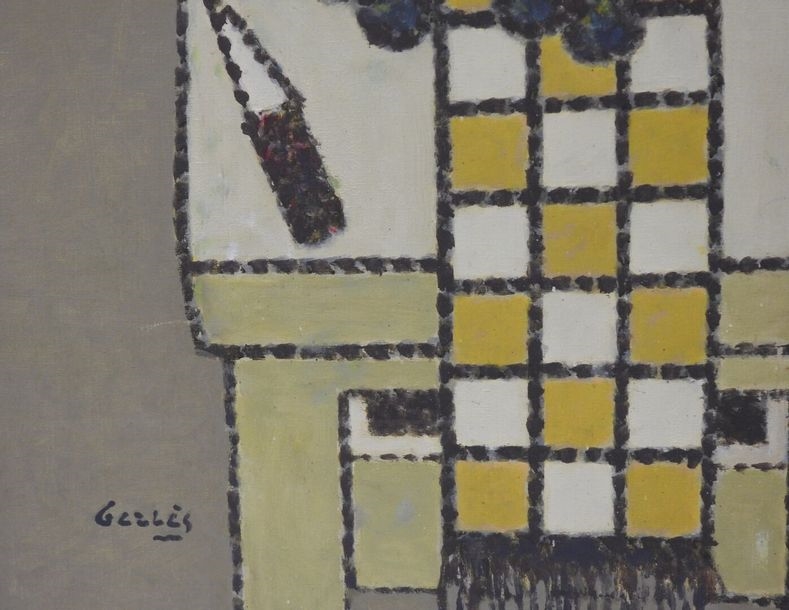 Georges Leveque | Still life with a pot of flowers and fruits. | MutualArt