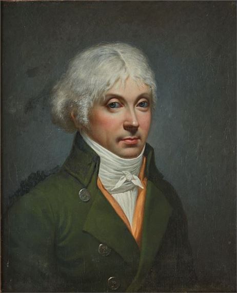 French School, 18th Century | Portrait of a man with a yellow vest and ...