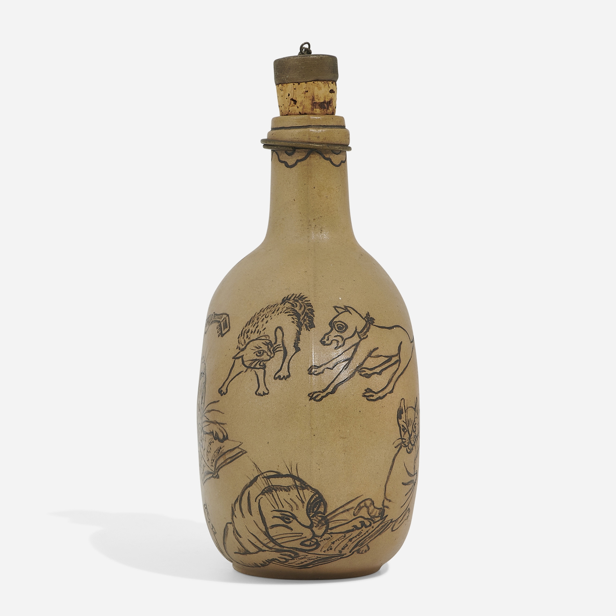 Edward Pope Cranch | Early Dull Finish Glaze pilgrim flask (1884 ...