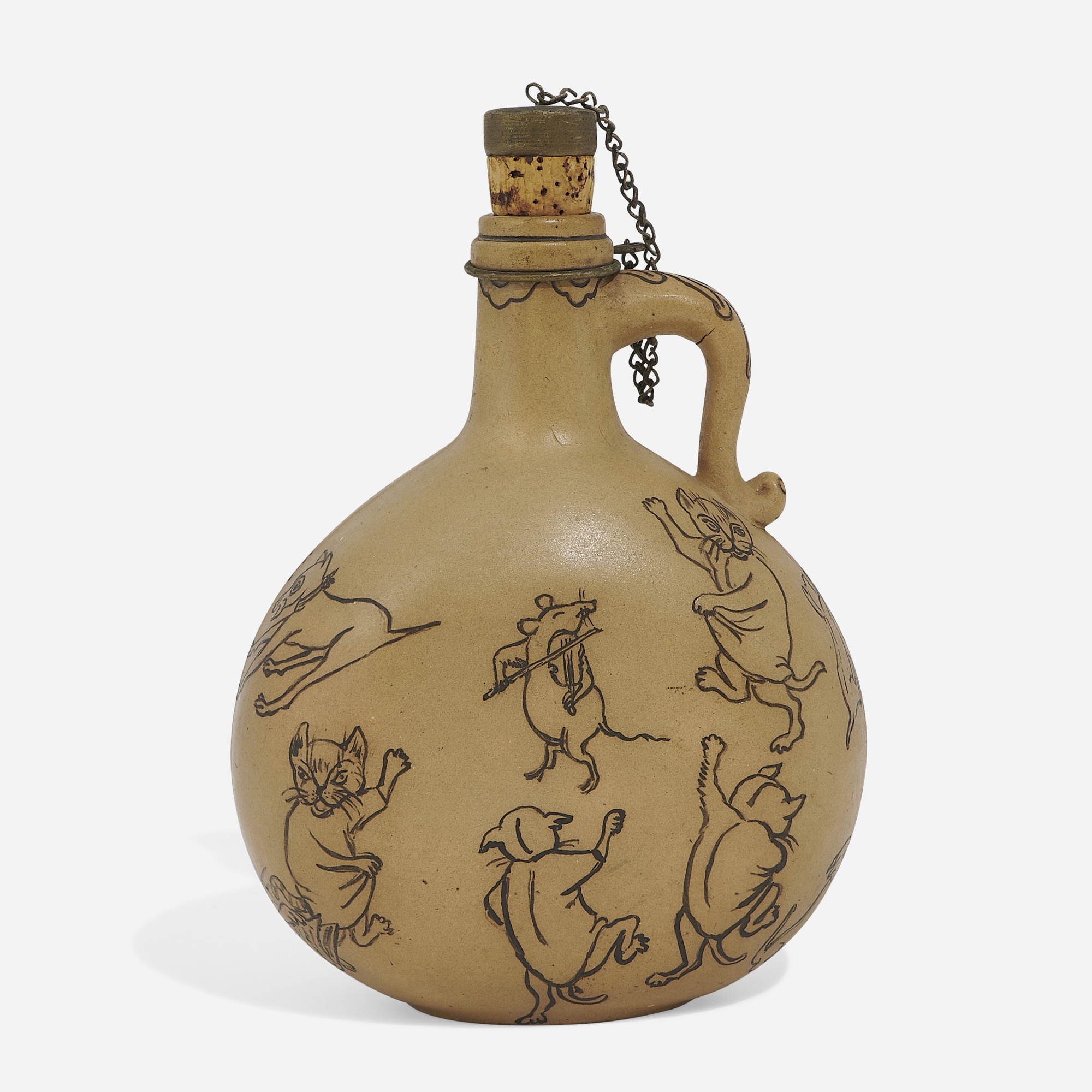 Edward Pope Cranch | Early Dull Finish Glaze pilgrim flask (1884 ...