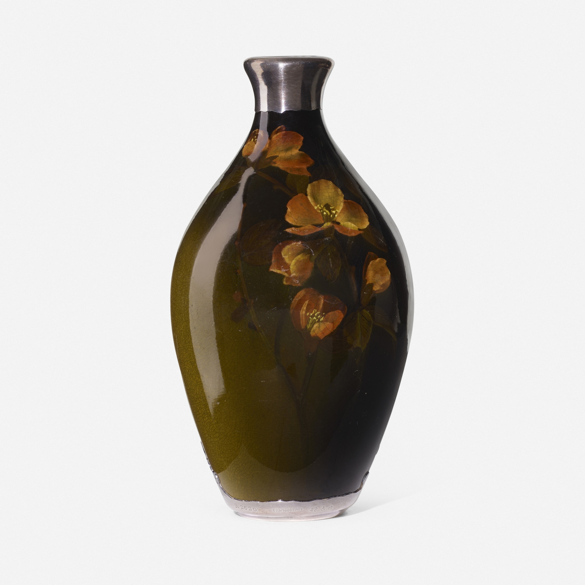 Carl Schmidt | Standard Glaze vase with Rococo overlay (1897) | MutualArt