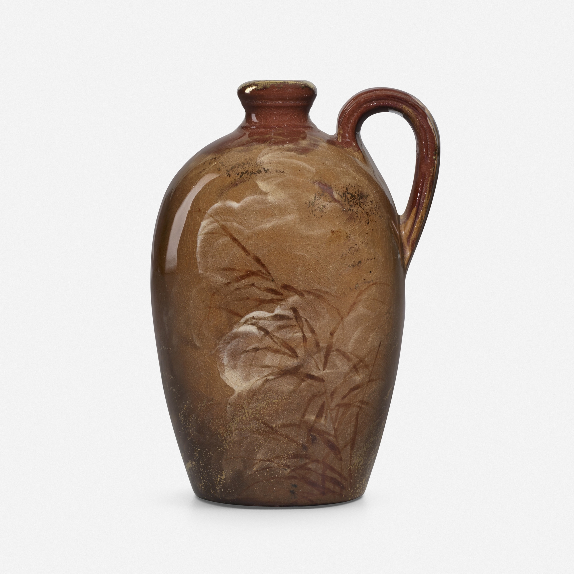 Albert Robert Valentien | Limoges style perfume jug with butterfly and ...