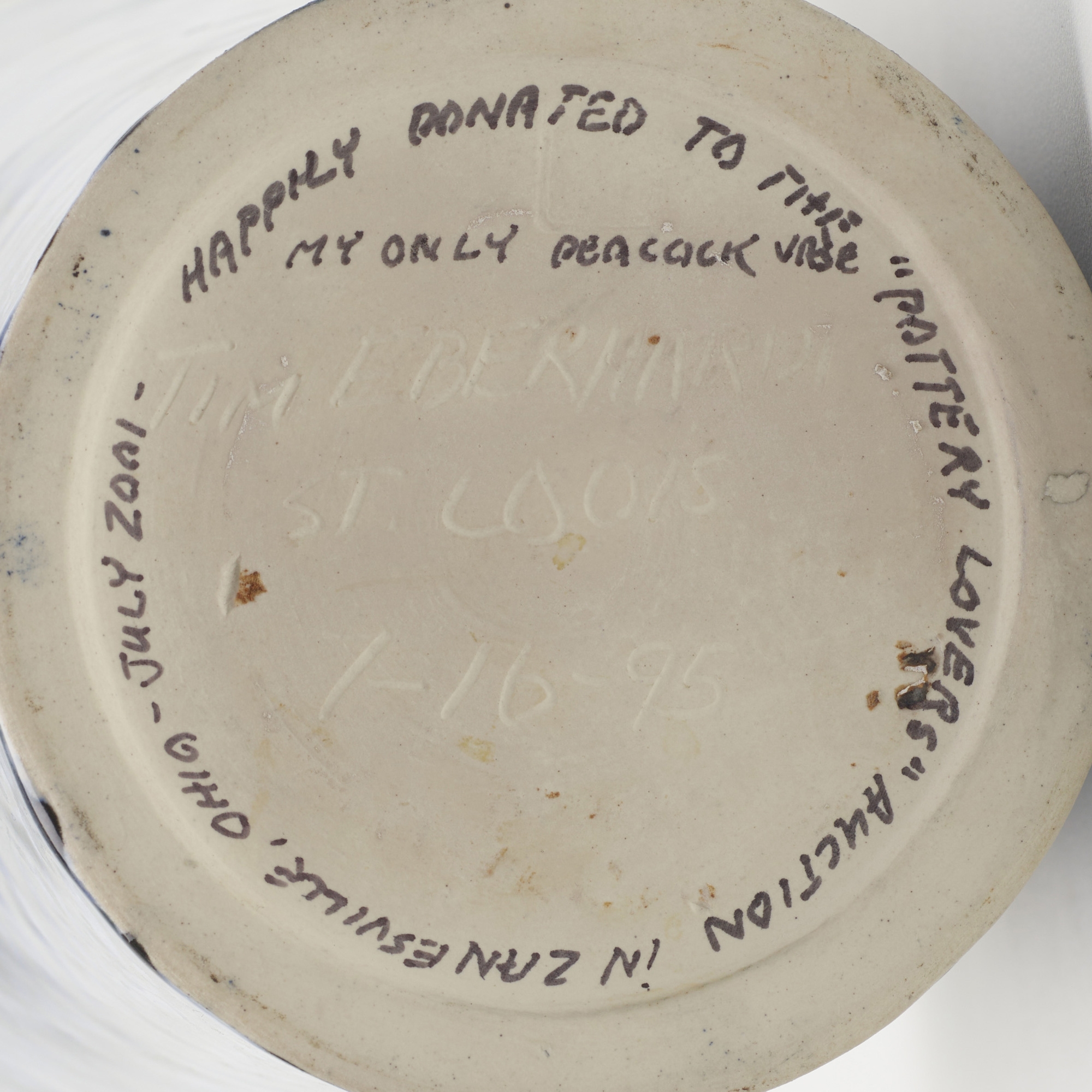 Tim Eberhardt | Large vase with peacock feathers (1995) | MutualArt