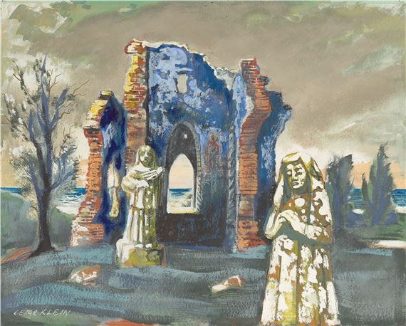 César Klein | Landscape with ruin and sculptures. | MutualArt