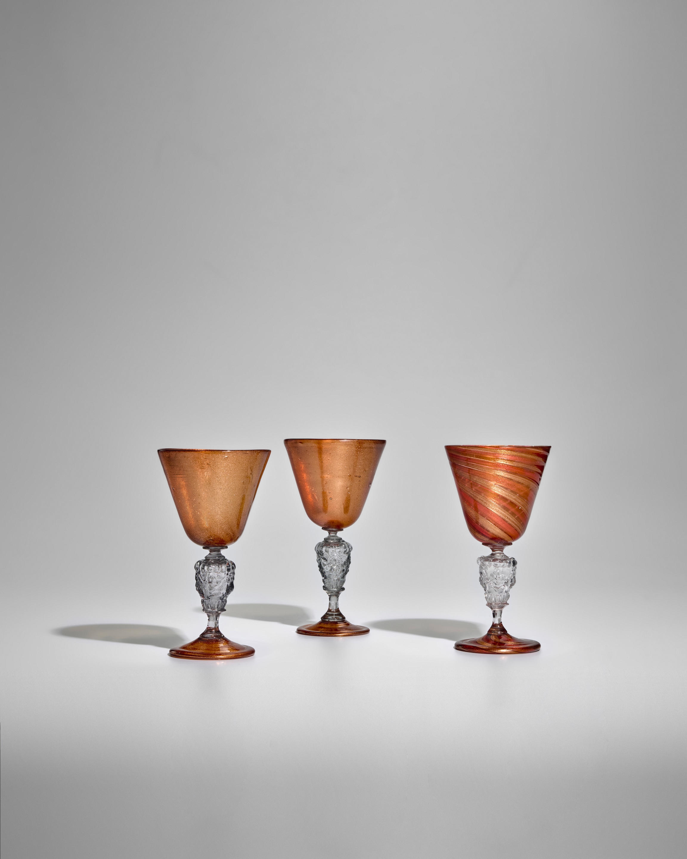 Salviati | Three Lion-Stem Goblets | MutualArt