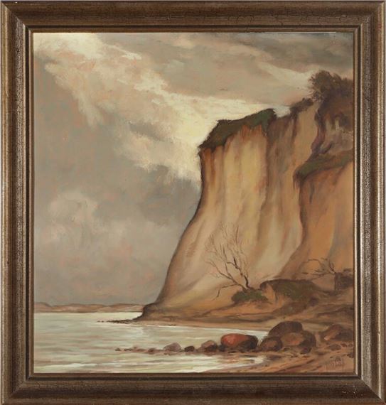 Jan Lass | Coastal scenery with a cliff | MutualArt