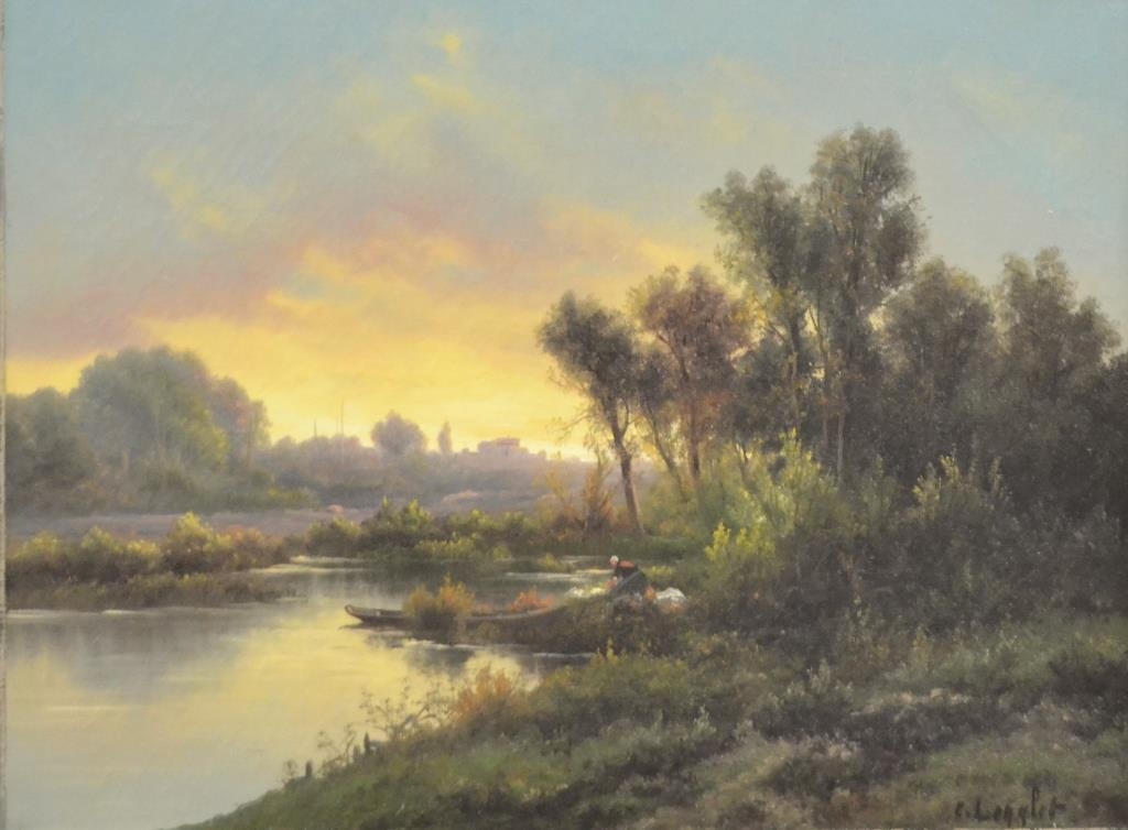 Charles-Antoine Lenglet | Lavandière au bord de la rivière | MutualArt