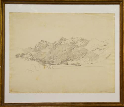 Carl Graf von Spreti | Landschaft mit Gebirgsmassiv (1850) | MutualArt