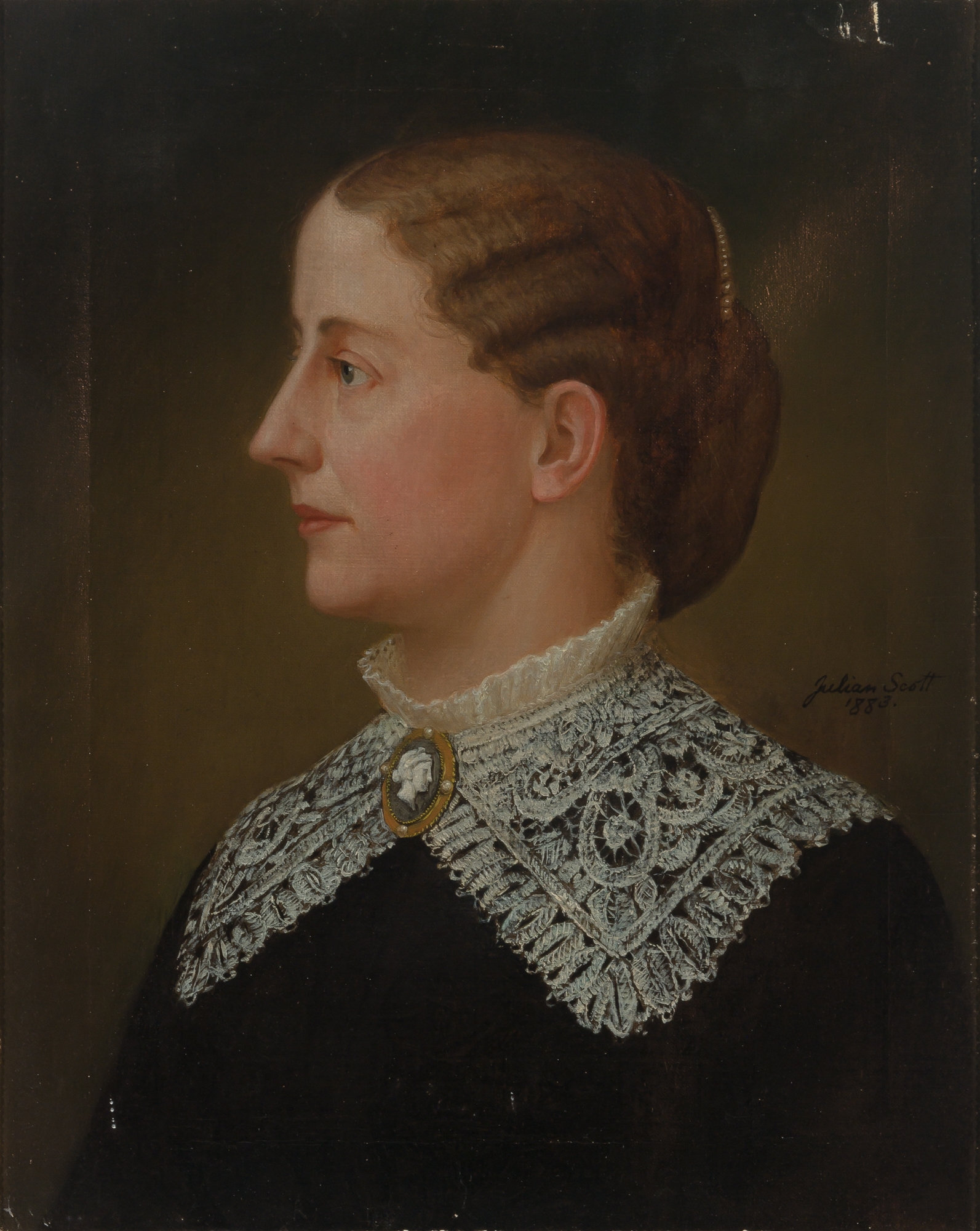 Julian Scott | Portrait of Isabella Penn Smith Fleming (1883) | MutualArt