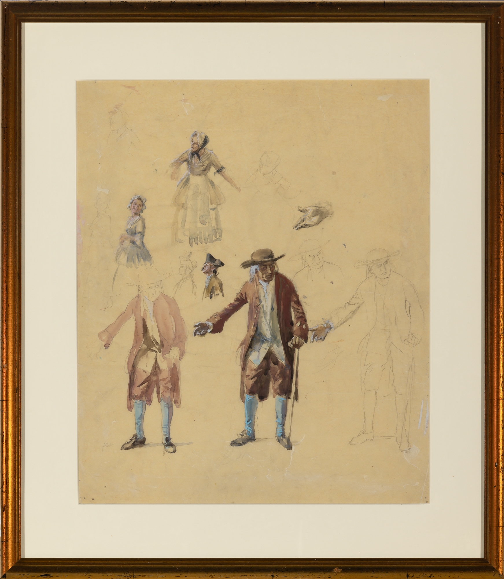 Charles Hoffbauer | Studies for Murals Depicting the History of Boston ...