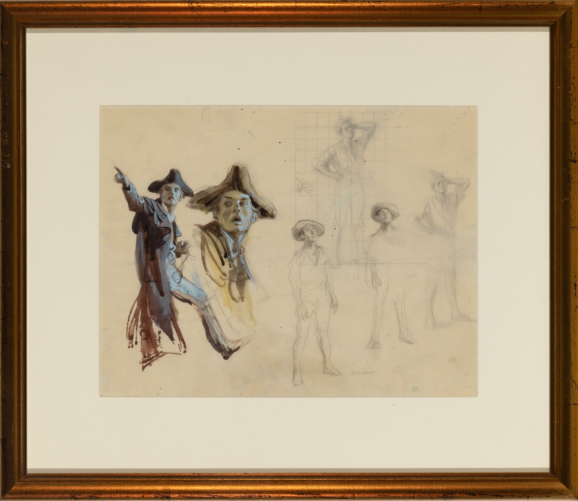 Charles Hoffbauer | Studies for Murals Depicting the History of Boston ...