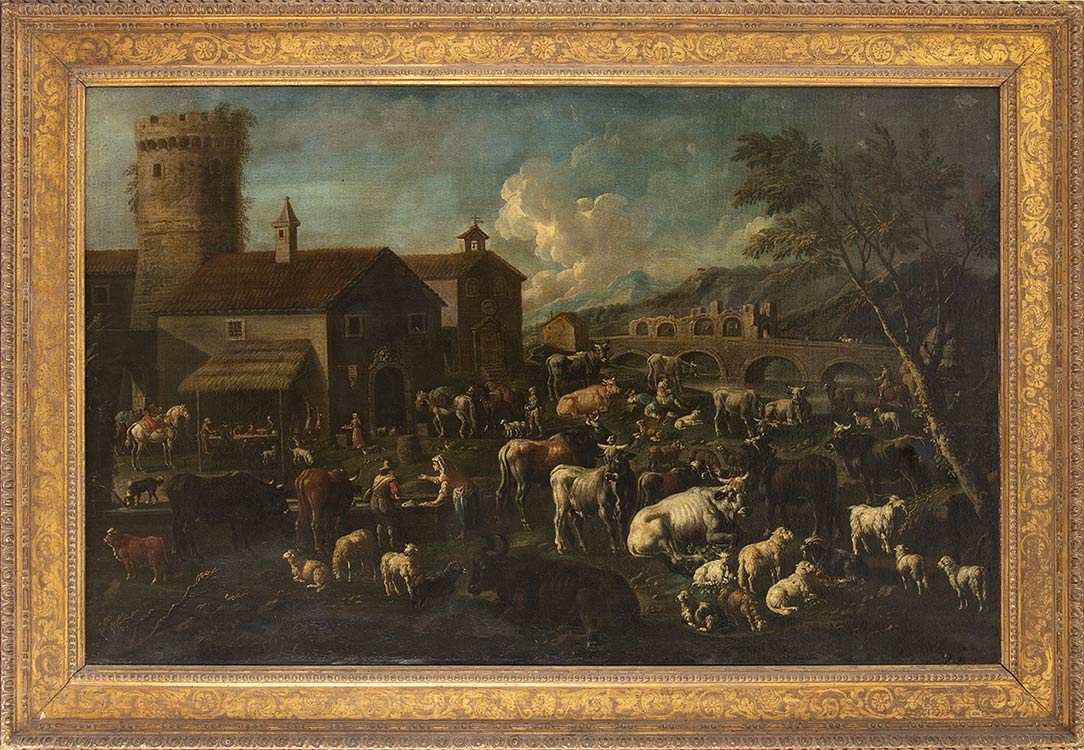 Domenico Brandi | Large landscape of Latium with figures | MutualArt