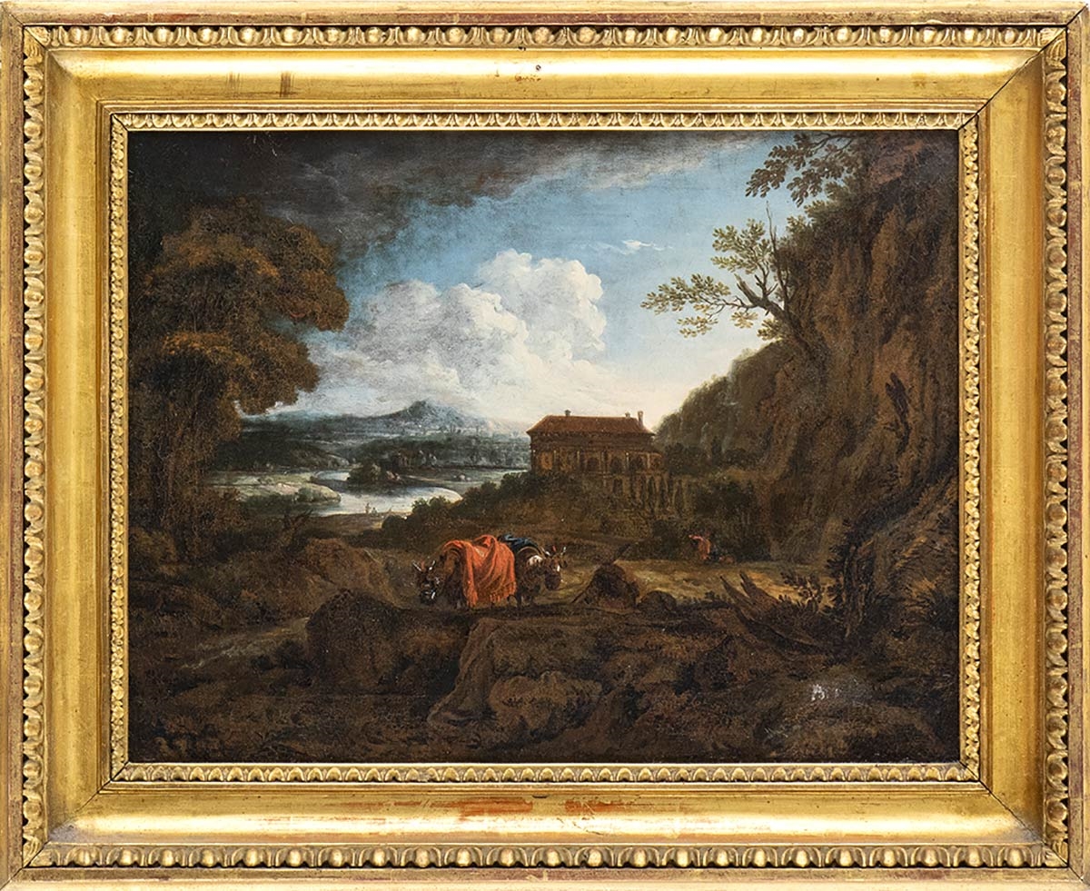 Giovanni Francesco Grimaldi | Roman landscape with travellers | MutualArt