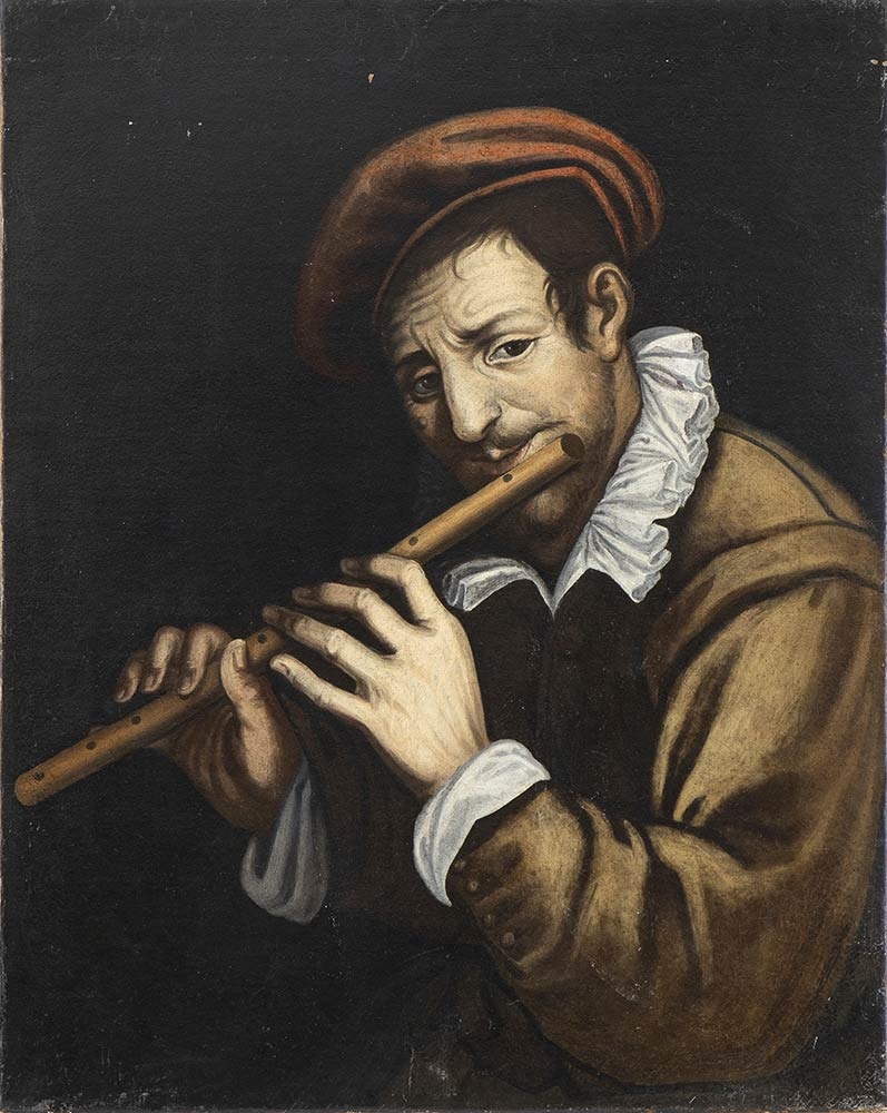 Lombard School, 17th Century | Flute player | MutualArt