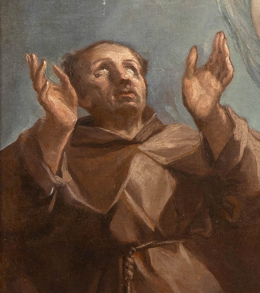 Roman School, 18th Century | Guardian angel with donor and Franciscan ...