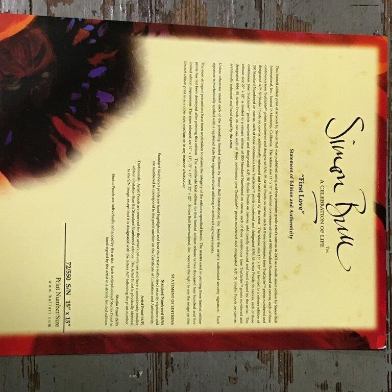 Simon Bull | Simon Bullsigned & Numbered Print, First Love | MutualArt