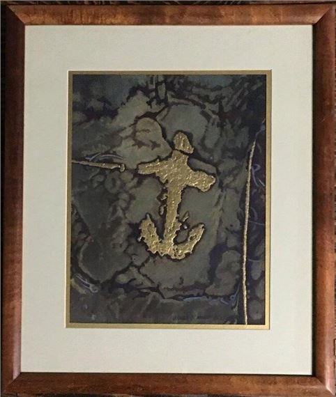 James E. Morgan | James E. Morgan '95 Watercolor With Gilt, Anchor ...