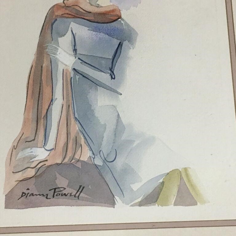 Dianne Powell | Dianne Powell Watercolor Of Lady | MutualArt