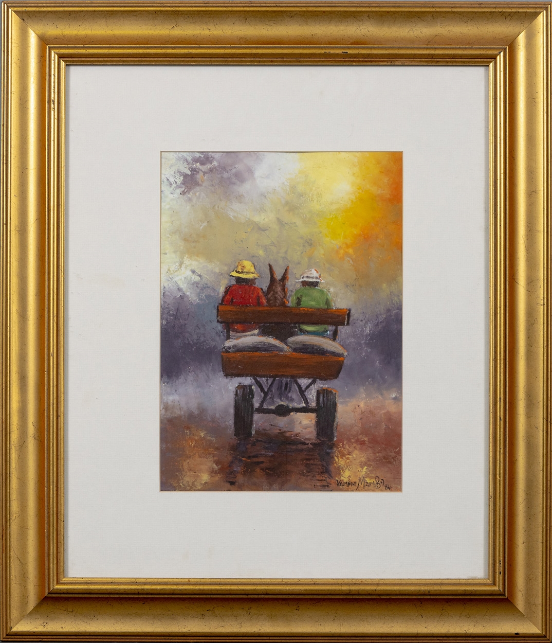 George Velaphi Mzimba | men on donkey cart | MutualArt