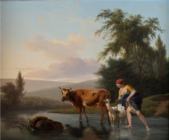 Jean-Louis Demarne | Peasant woman with animals | MutualArt